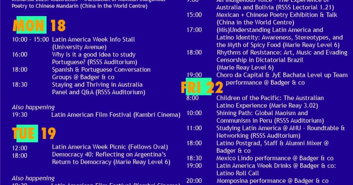 ANU Latin America Week | Australian National University