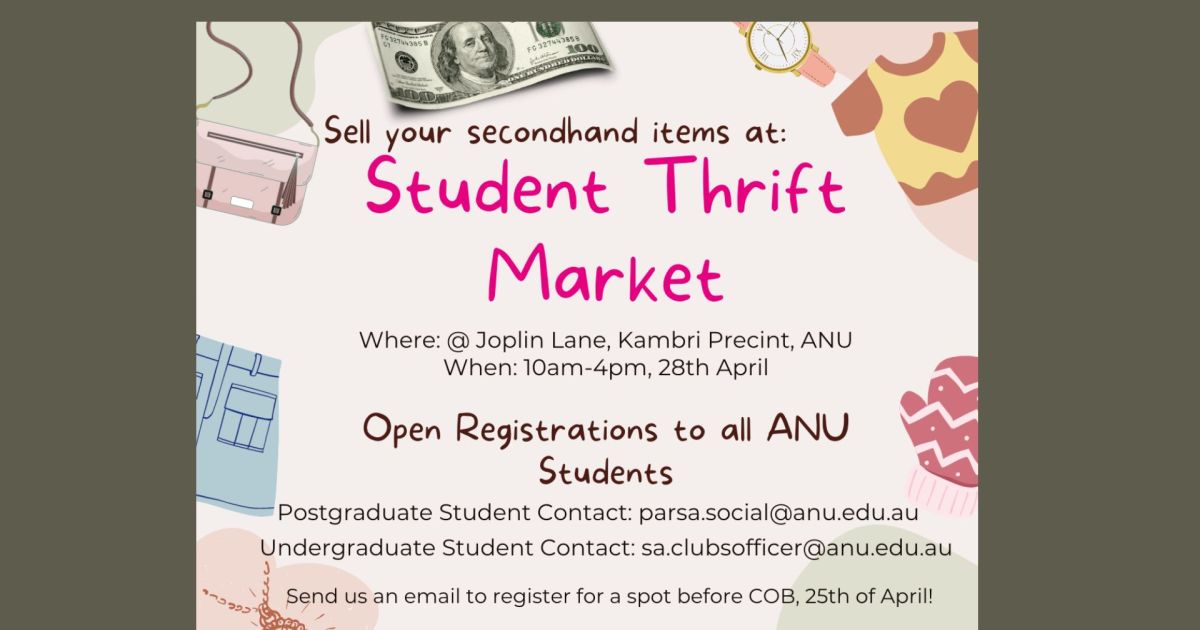 Student thrift market | Australian National University