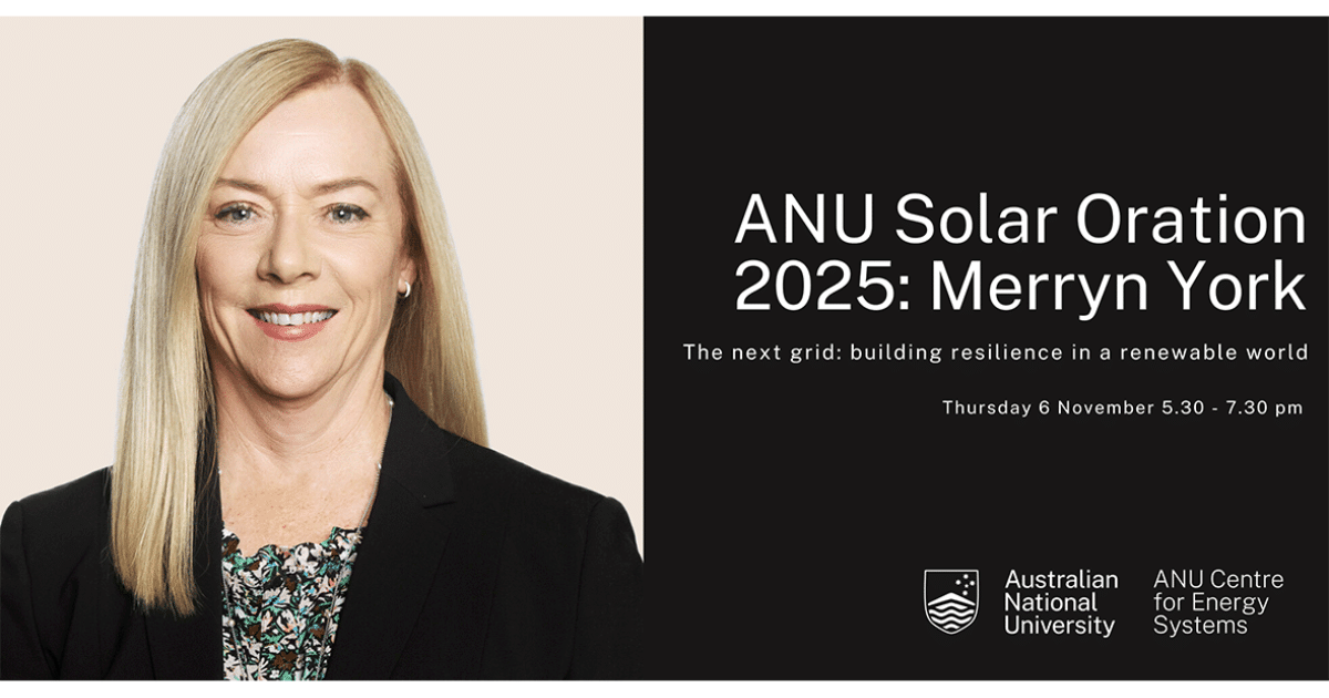 ANU Solar Oration 2025: Merryn York | Australian National University